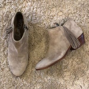 Sam Edelman | Shoes | Sam Edelman Paige Suede Leather Fringe Booties ...